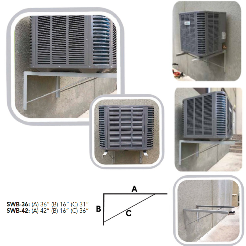 Galvanized Steel Unitary Wall Bracket - Max Load: 661.4LBS - D:36" x H ...
